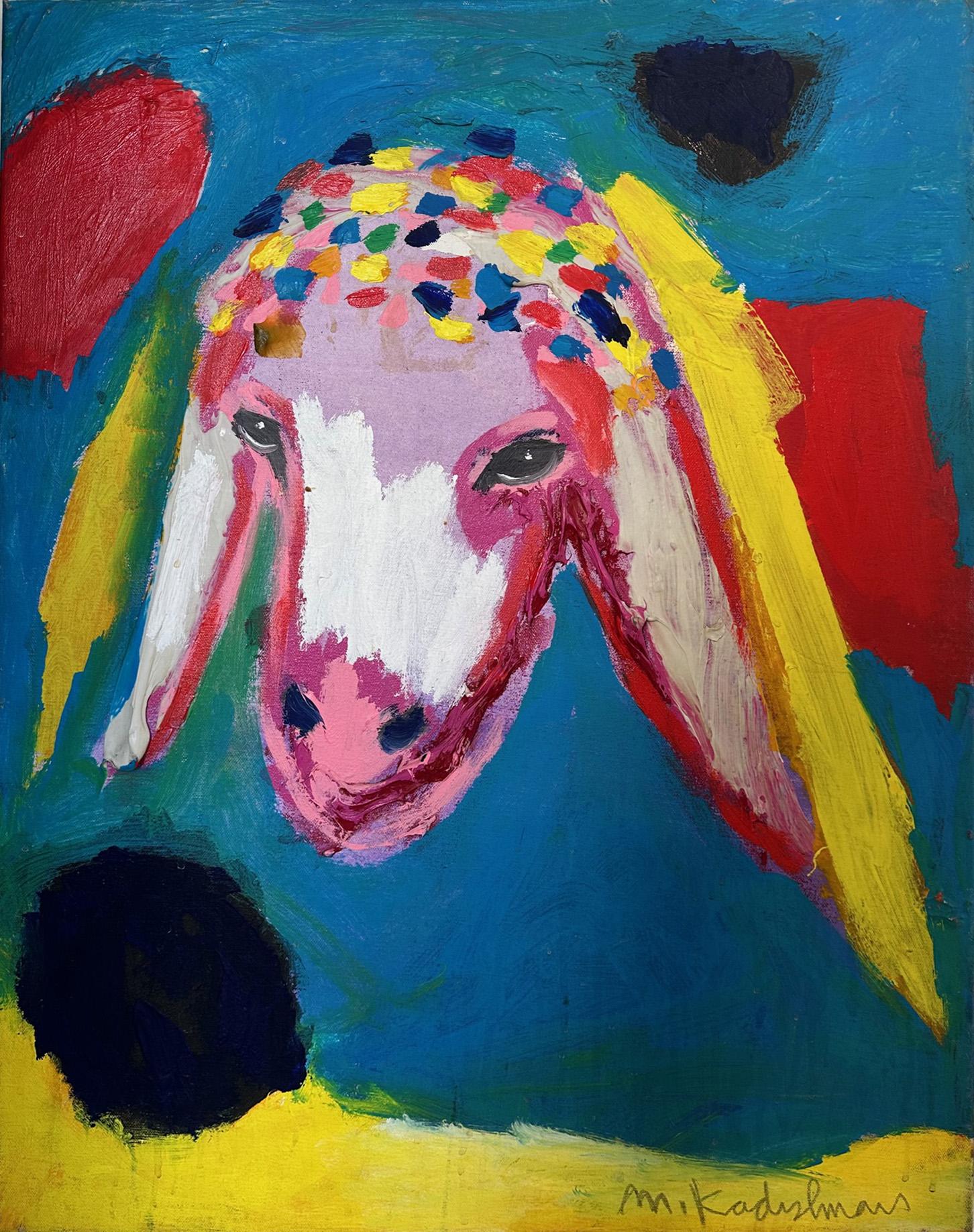 Menashe Kadishman - Beautiful Sheep head painting colorful by kadishman ...