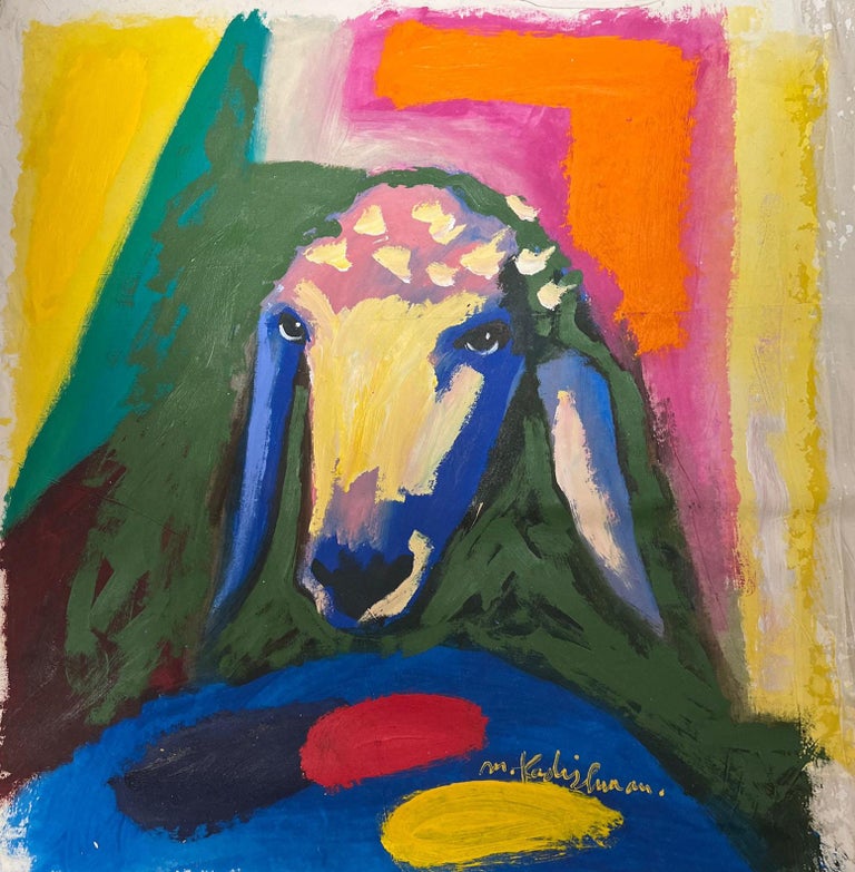 Menashe Kadishman - Colorful painting of sheep by The Israeli artist ...