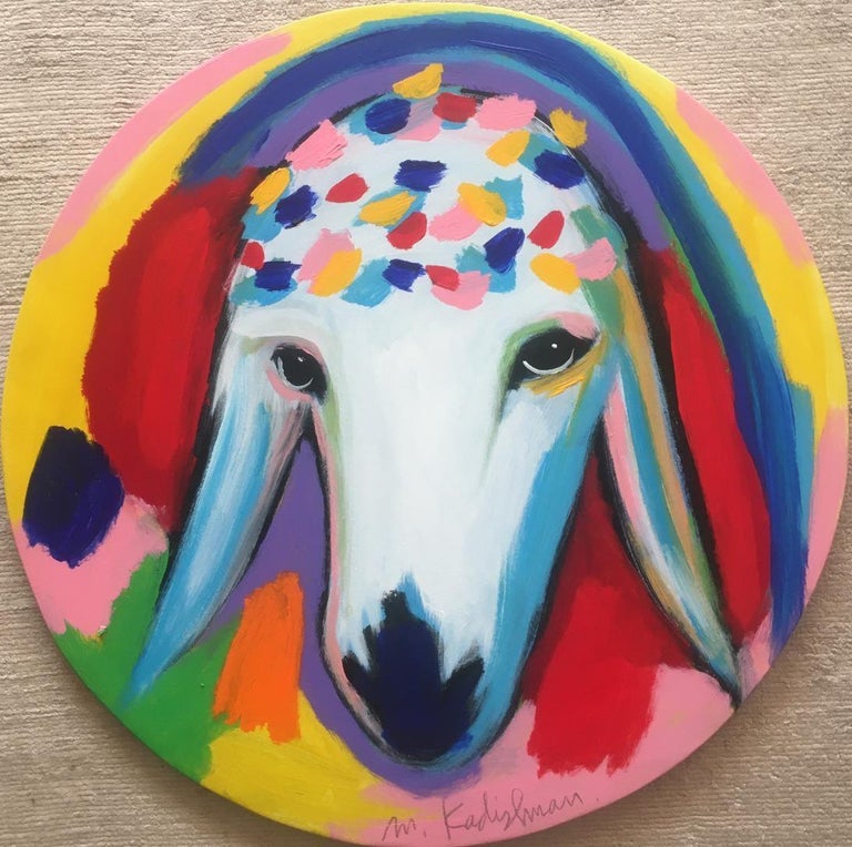 Menashe Kadishman - Menashe Kadishman, Sheep head, Acrylic on canvas ...