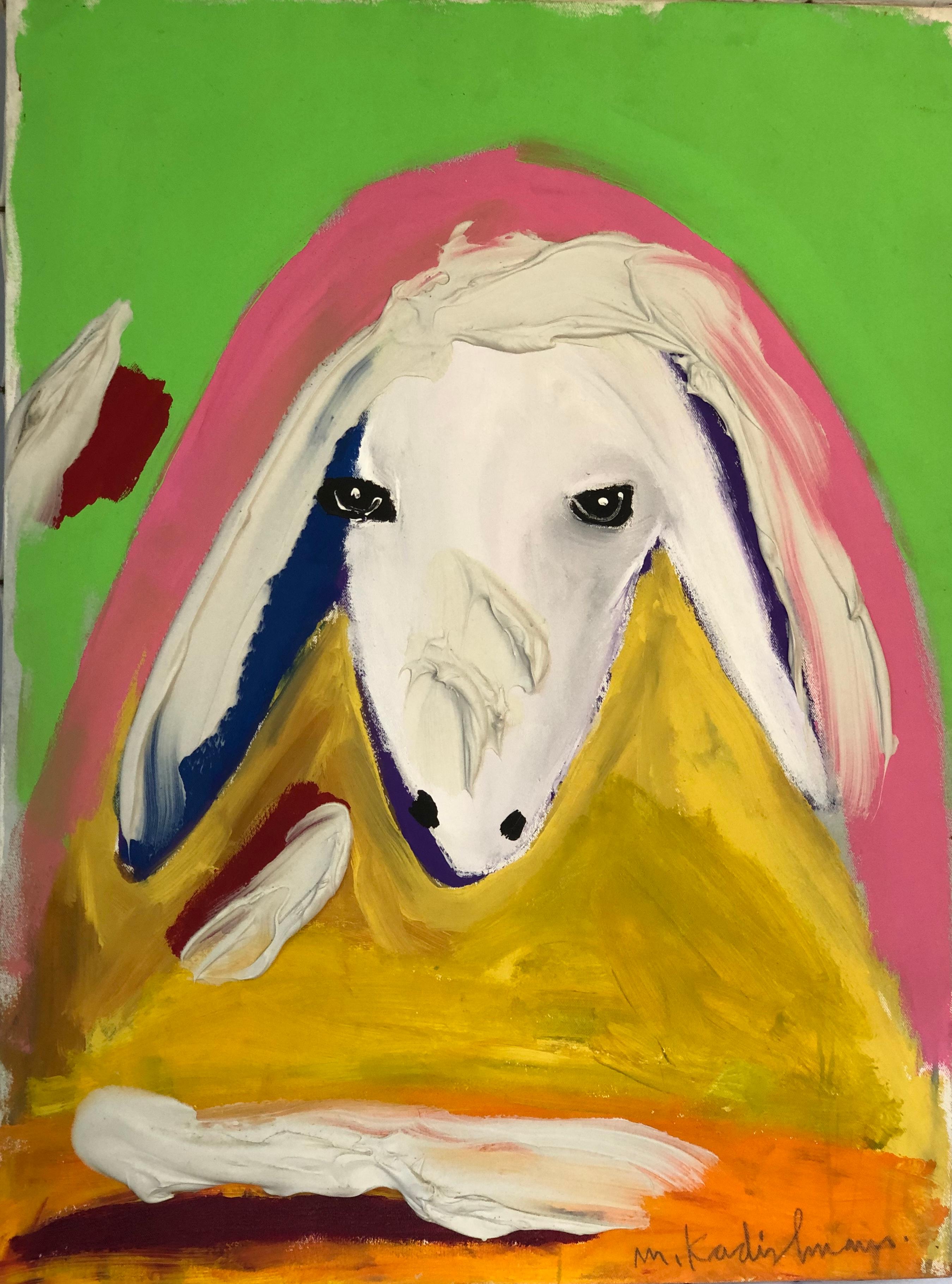 Menashe Kadishman - Menashe Kadishman, Sheep Head, turquoise, Symbolic ...