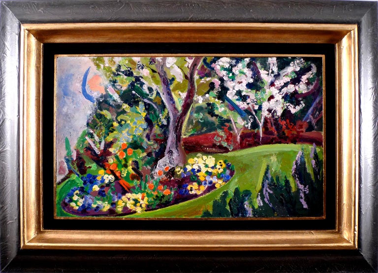 Menchu Gal - "Ani's Garden" 1971, 20th Century Oil on Panel by Spanish ...