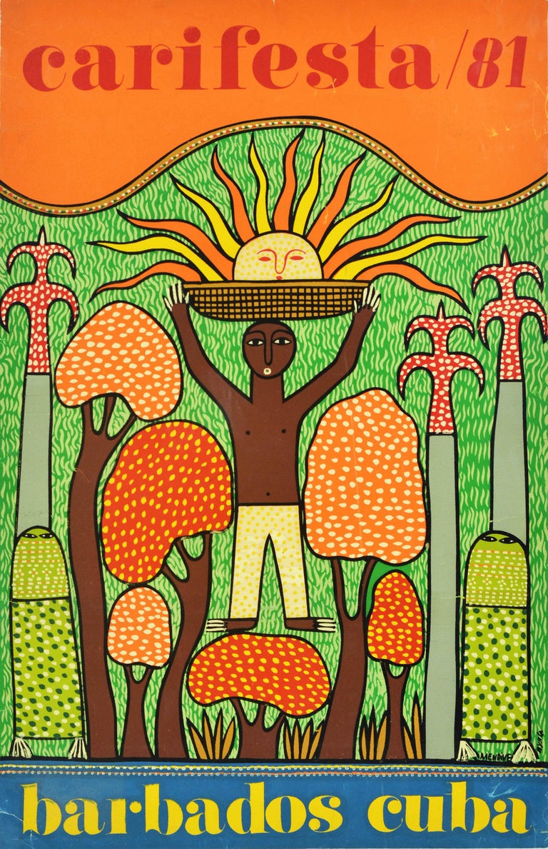 Mendive Ayala - Original Vintage Poster Carifesta 81 Barbados Cuba ...