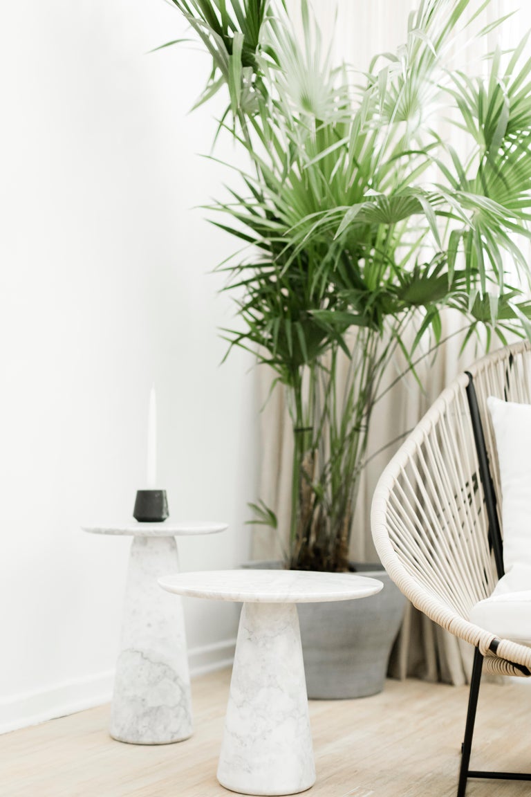 Menhir White Marble Small Side Table For Sale at 1stDibs | marble side ...