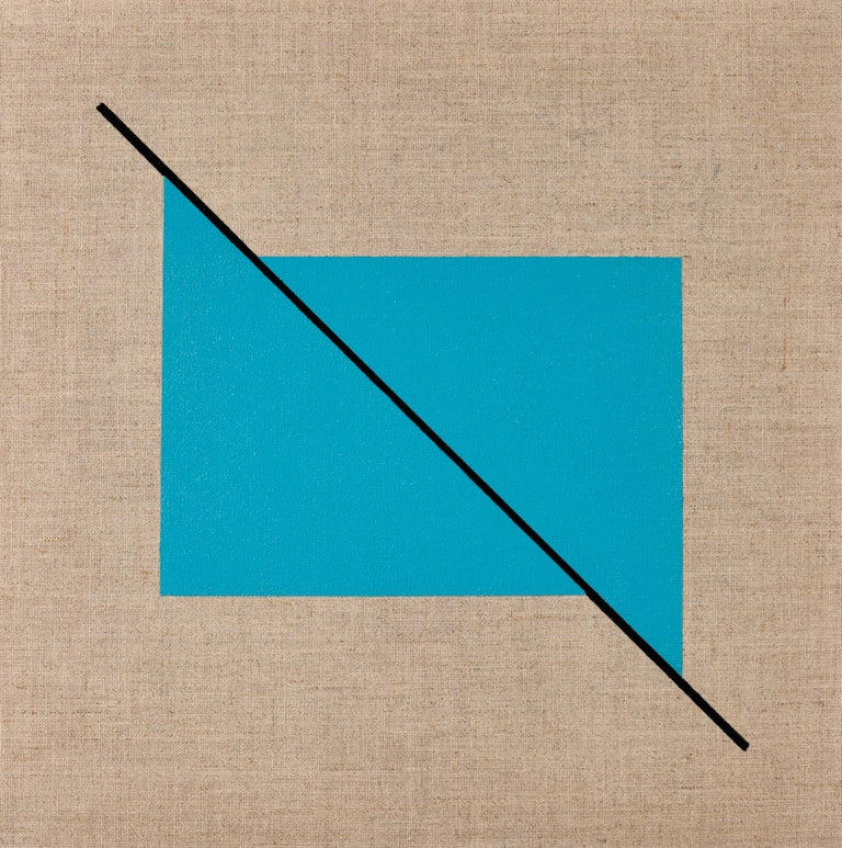 Meno Eytan - Square, Acrylic on natural linen For Sale at 1stDibs