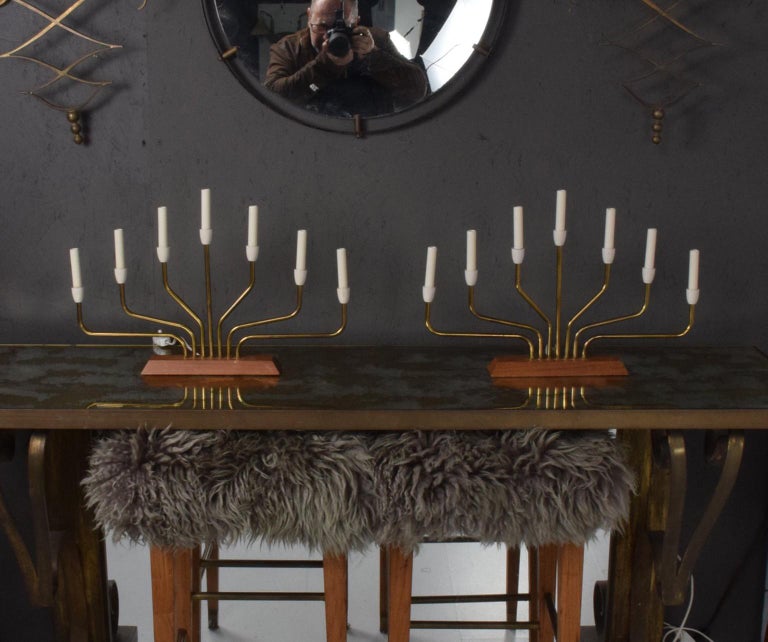 Menorah Table Lamps Danish Modern For Sale at 1stDibs