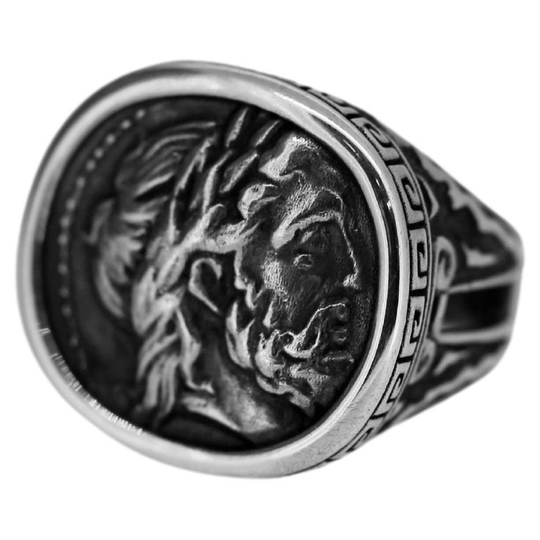 Men's 18KT White Gold Zeus Ring For Sale at 1stDibs