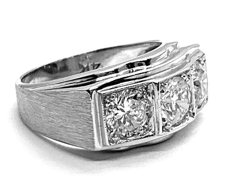 Men’s 3-Stone Ring at 1stDibs | mens 3 stone diamond ring