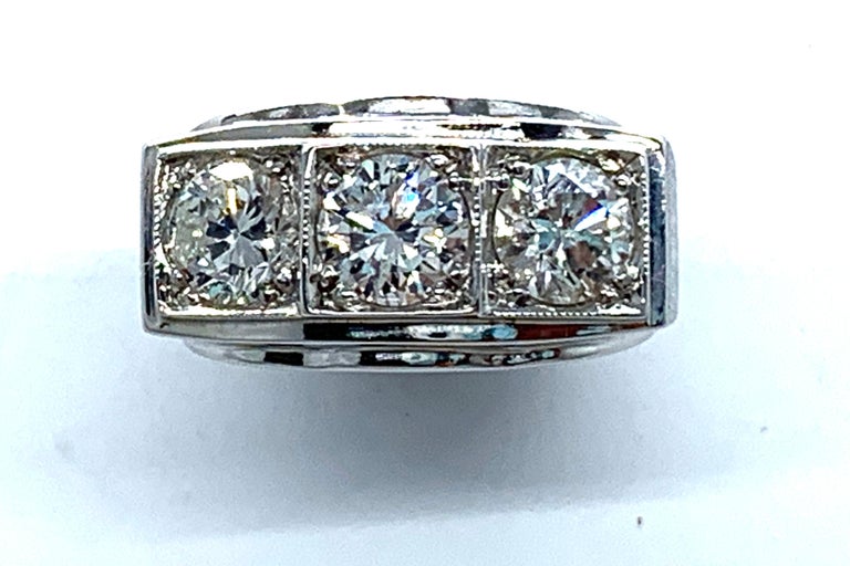 Men’s 3-Stone Ring at 1stDibs | mens 3 stone diamond ring