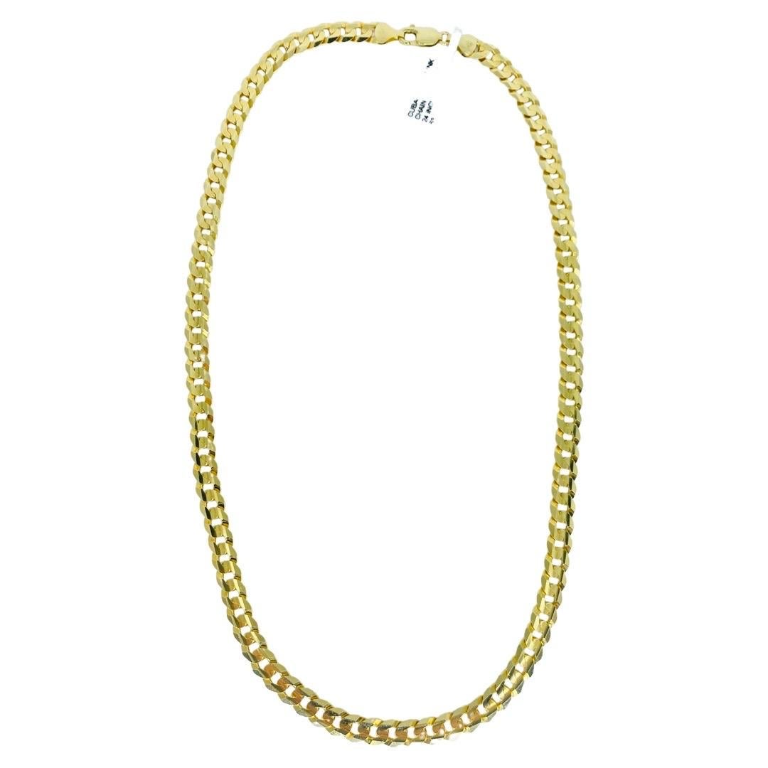 Men’s 8.2mm 14k Gold Cuban Curb Link Chain 24 Inch at 1stDibs | 24 inch ...