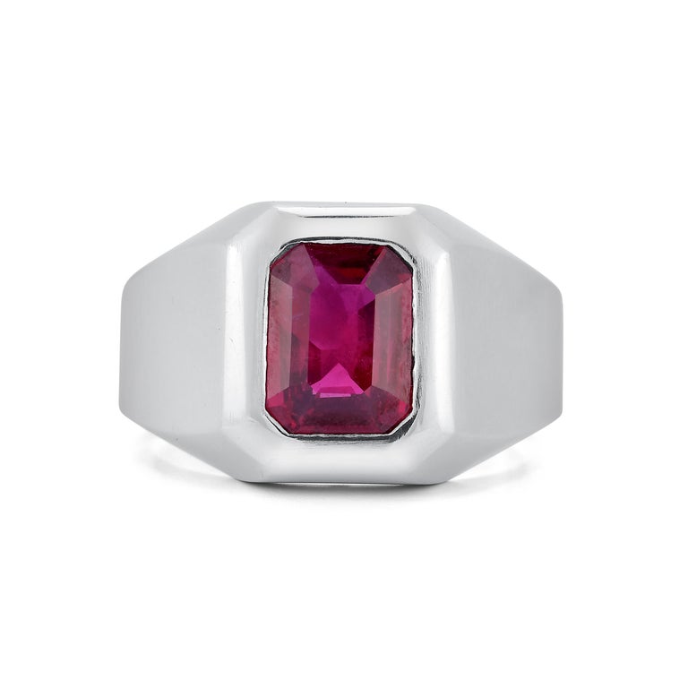 Men's AGL Certified Ruby Ring For Sale at 1stDibs