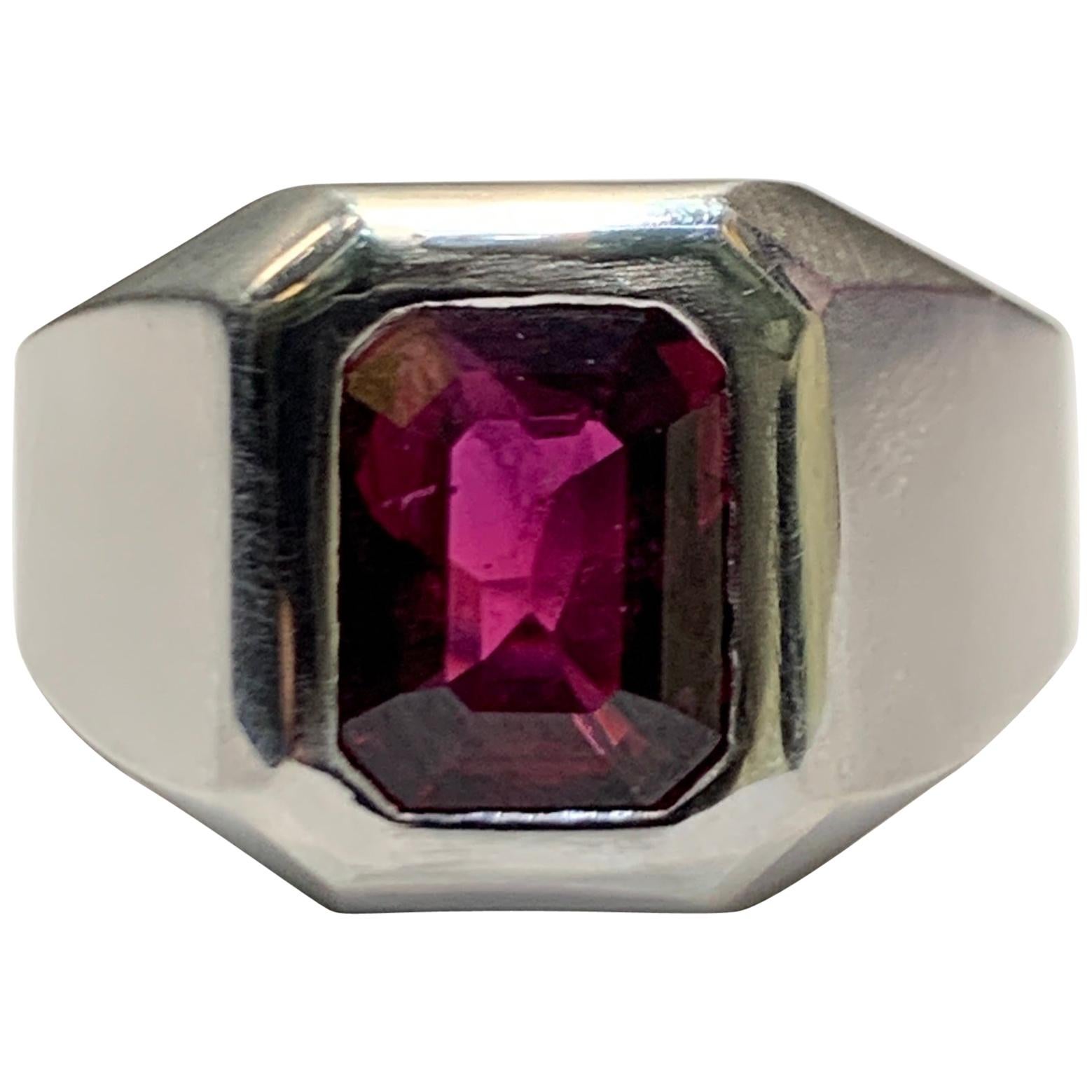 Men's AGL Certified Ruby Ring For Sale at 1stDibs