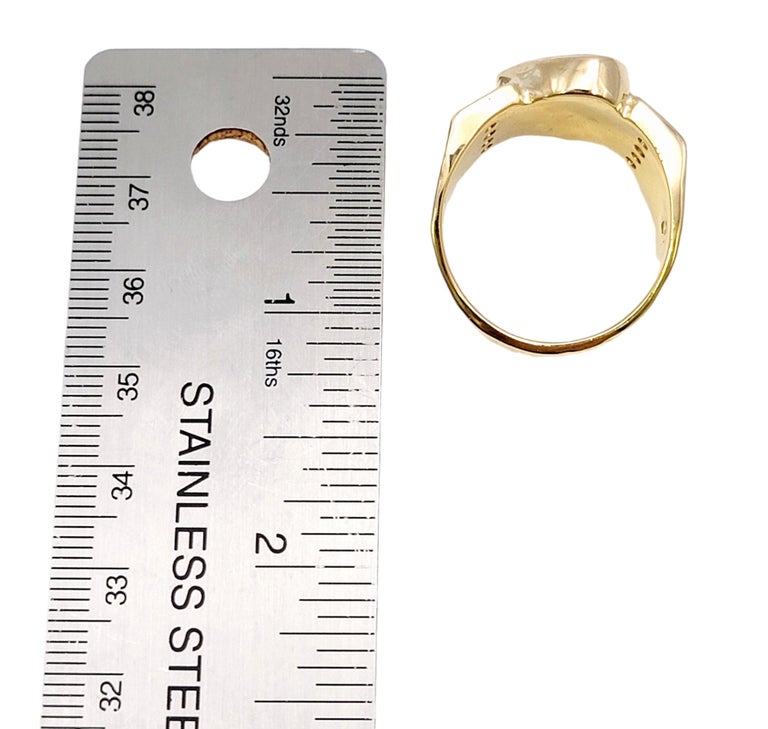 Mens Asymmetrical Tablet Opal and Diamond Band Ring in 14 Karat ...