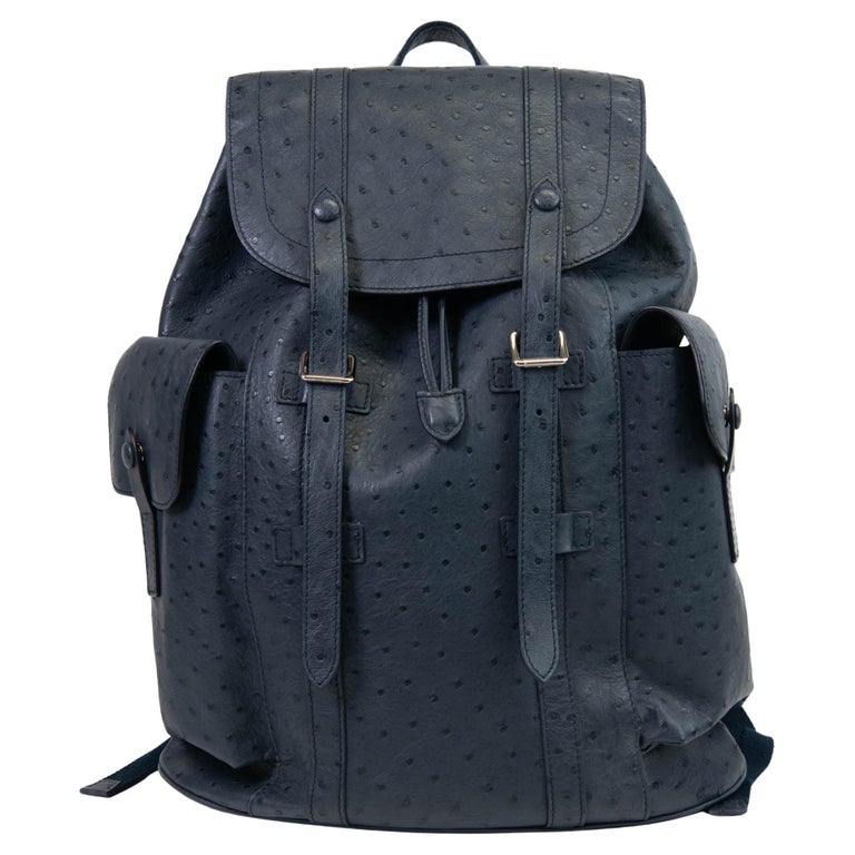 Men's Blue Ostrich Louis Vuitton Christopher Backpack - Great Gifts Club