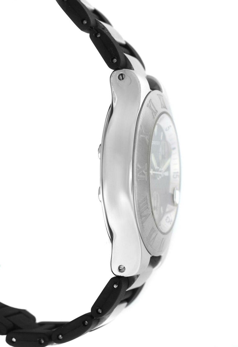 Men's Cartier 2424 Chronoscaph Steel Date Quartz Chronograph Watch For ...