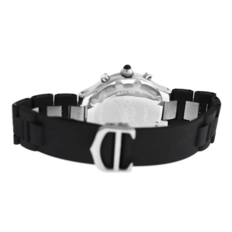 Men's Cartier 2424 Chronoscaph Steel Date Quartz Chronograph Watch For ...