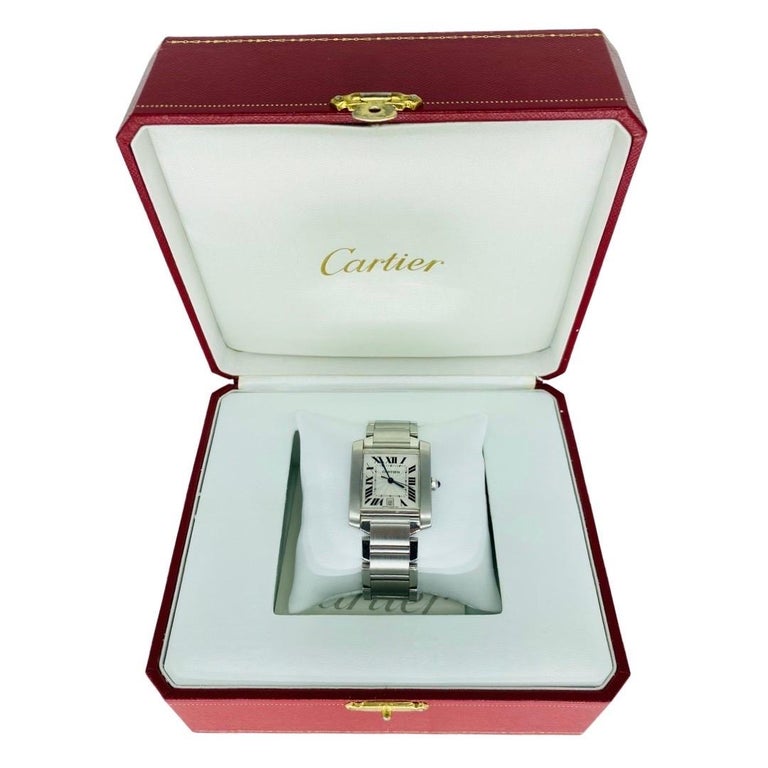 Men’s Cartier Tank Automatic Francaise with Date Stainless Steel Watch ...