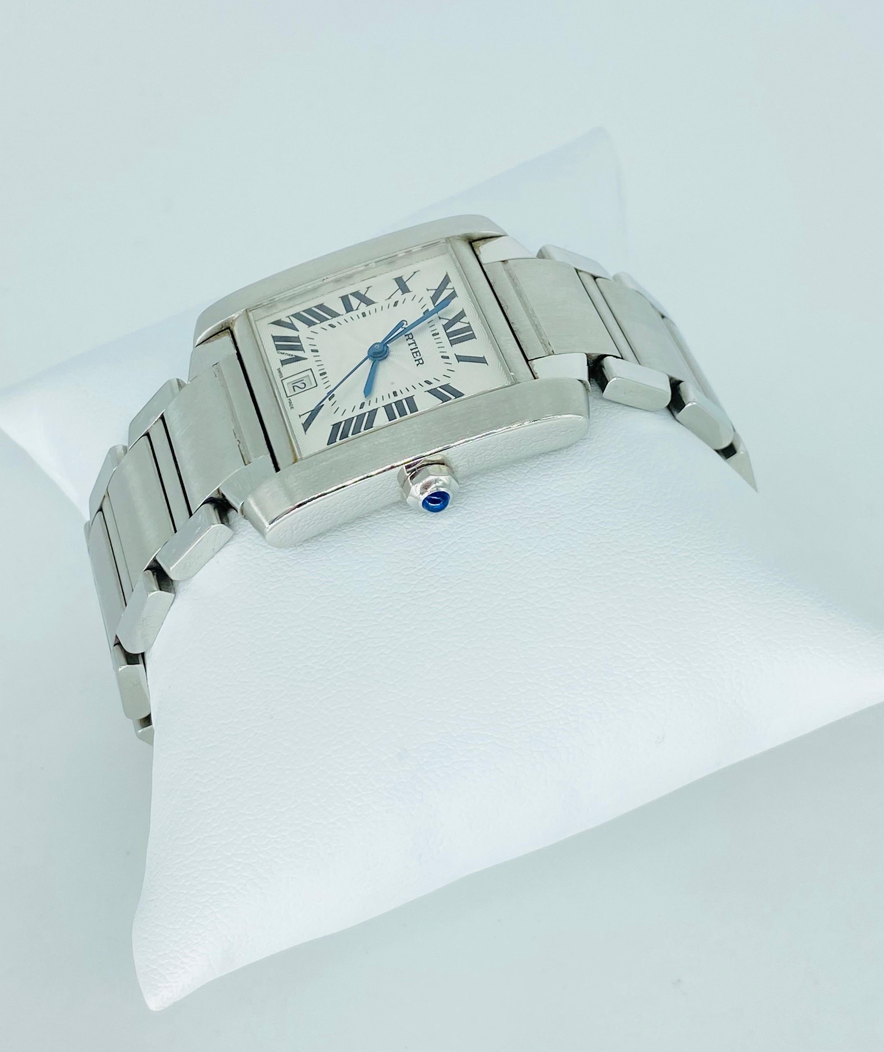 Men’s Cartier Tank Automatic Francaise with Date Stainless Steel Watch ...