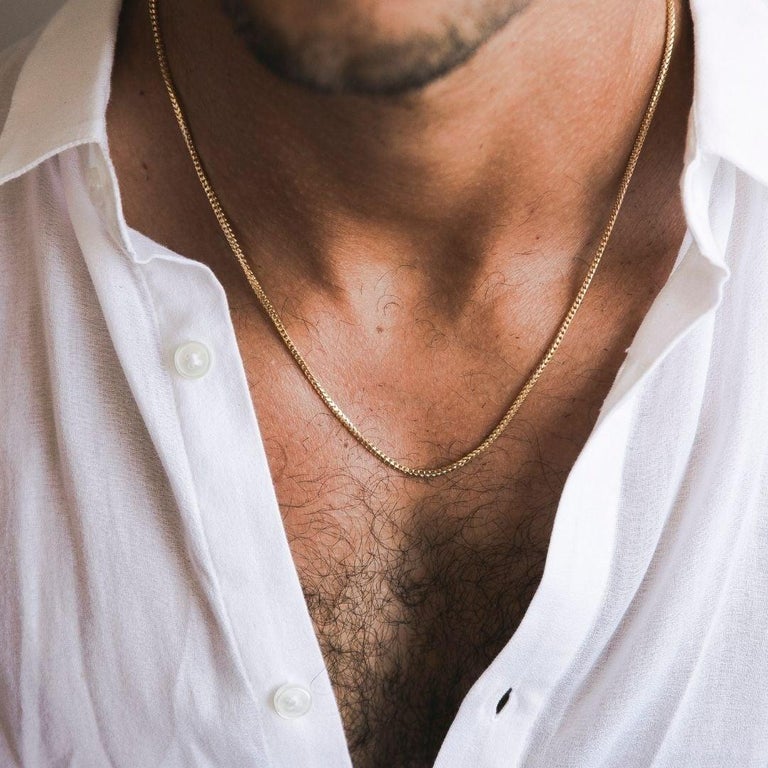 Men's Classic, Solid 14K Yellow Gold Necklace for Him by Shlomit Rogel ...