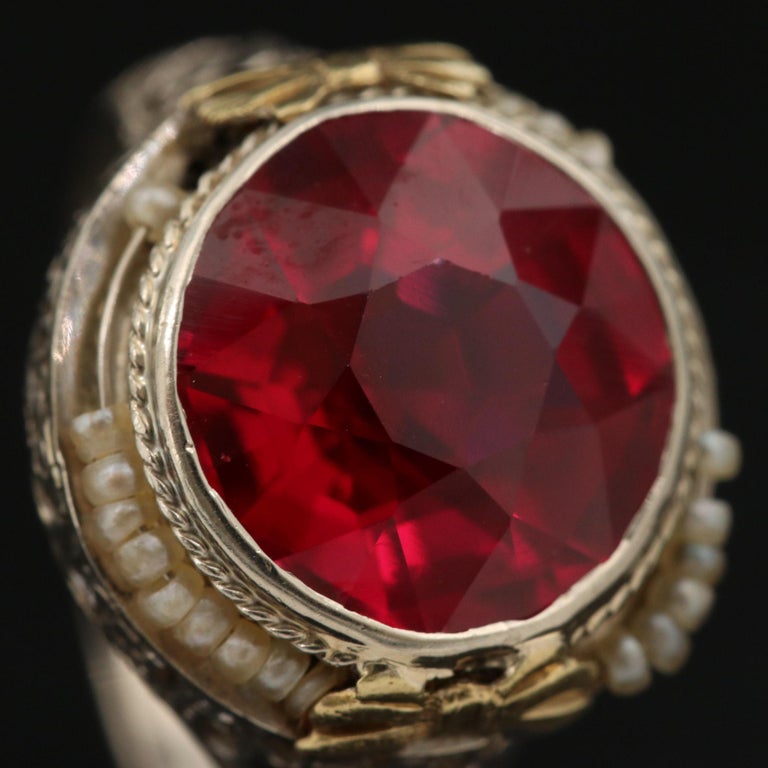 Customizable Mens Cocktail Ring, Mens Ruby Engagement Ring, Victorian ...