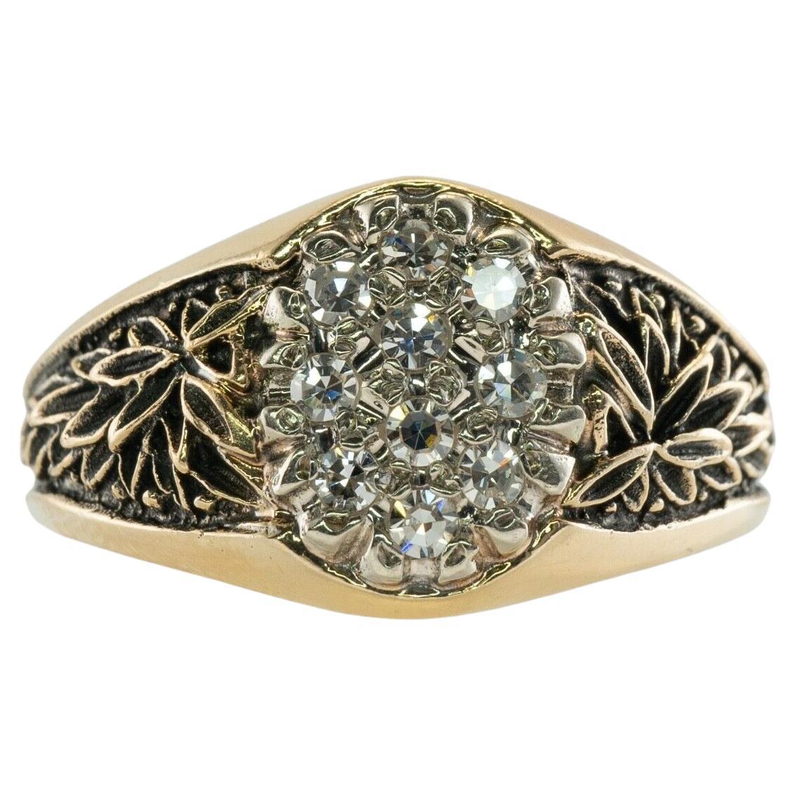 Yellow Gold Blue Lodge Master Mason Ring - 14k Diamond Single Cut ...