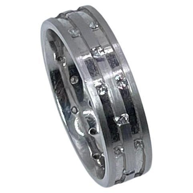 Mens Diamond ring wedding band wide diamond ring Certified natural ...