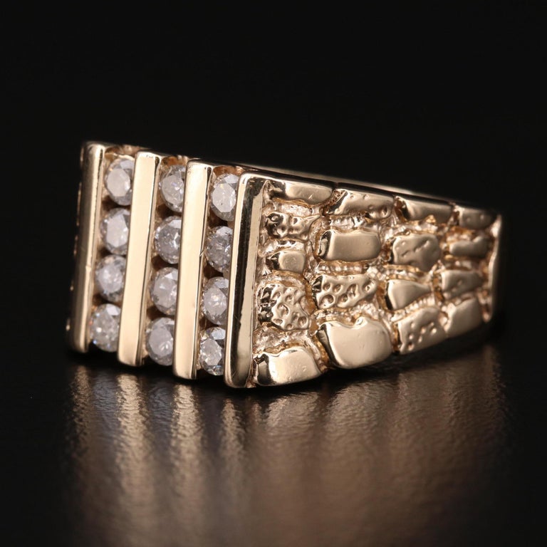 Customizable Men's Diamonds Wedding Band, Unique Diamond Wedding Ring ...