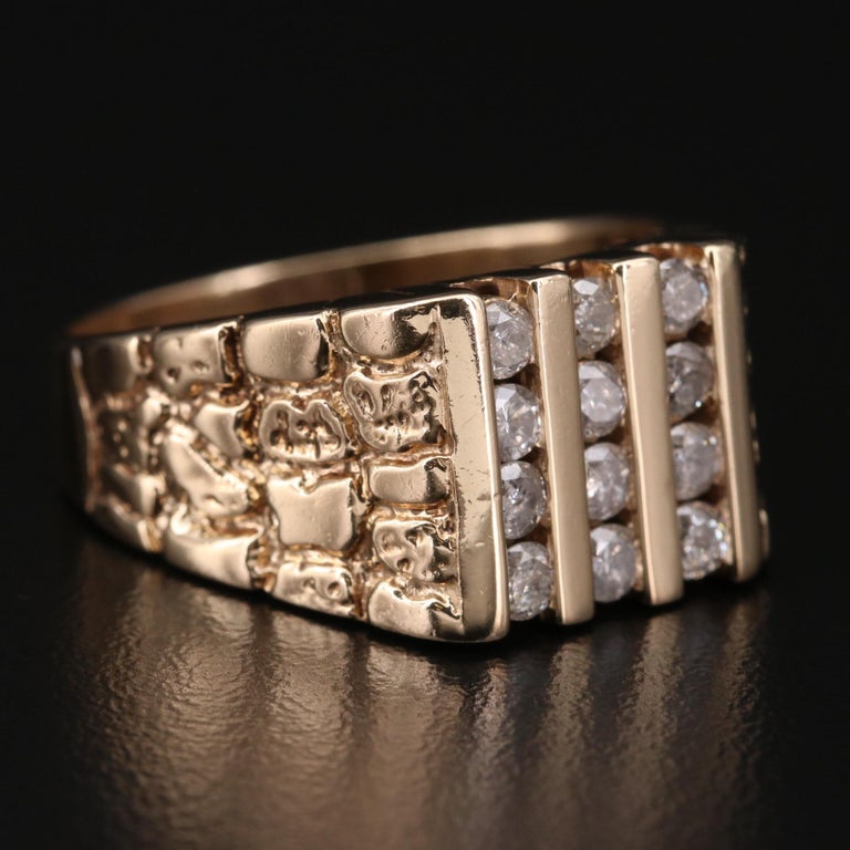 Customizable Men's Diamonds Wedding Band, Unique Diamond Wedding Ring ...