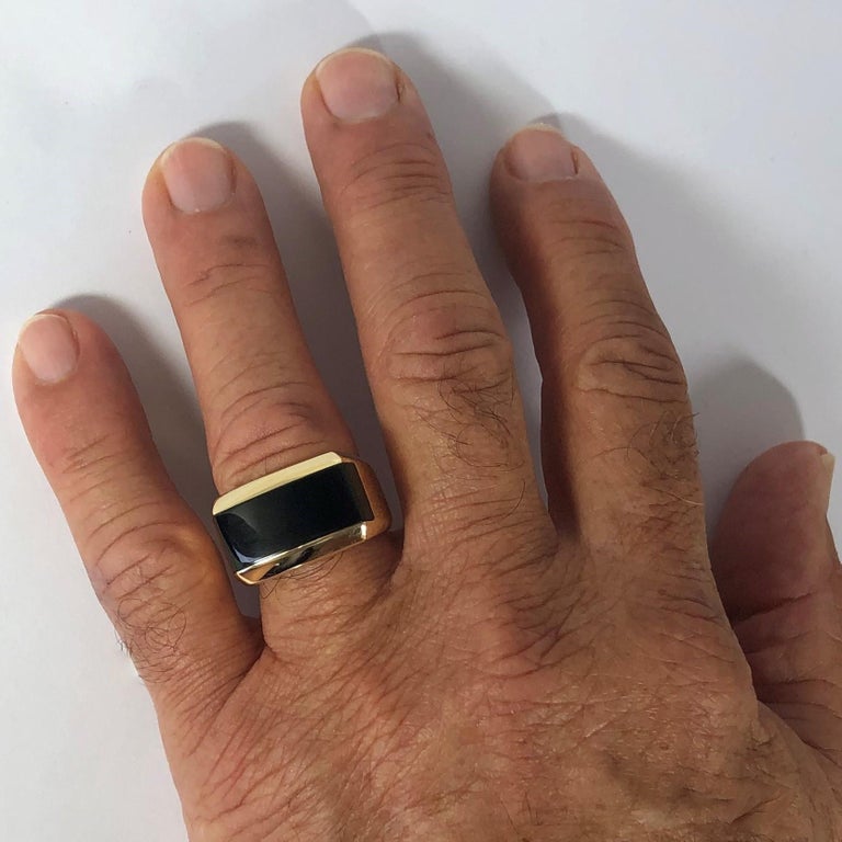 Men's DiModolo Heavy Weight Onyx and Gold Ring at 1stDibs | mens heavy ...