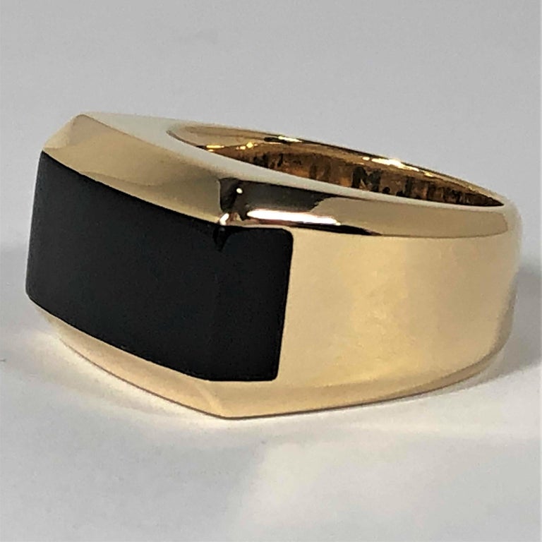 Men's DiModolo Heavy Weight Onyx and Gold Ring at 1stDibs | mens heavy ...