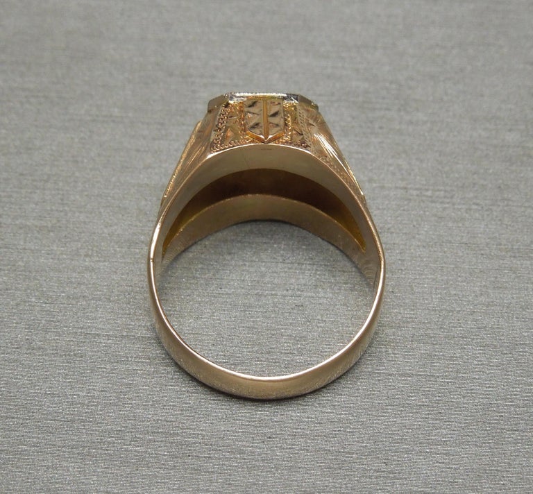 Men's Egyptian Volcanic Diamond Pyramid Ring For Sale at 1stDibs