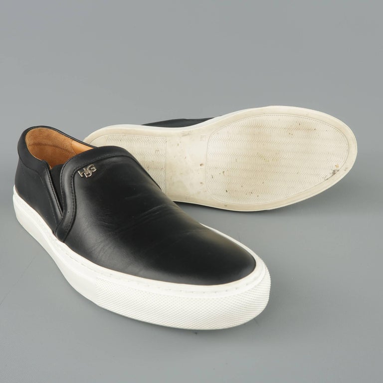 Men's GIVENCHY Size 8 Black Leather HSG Slip On Sneakers at 1stDibs ...
