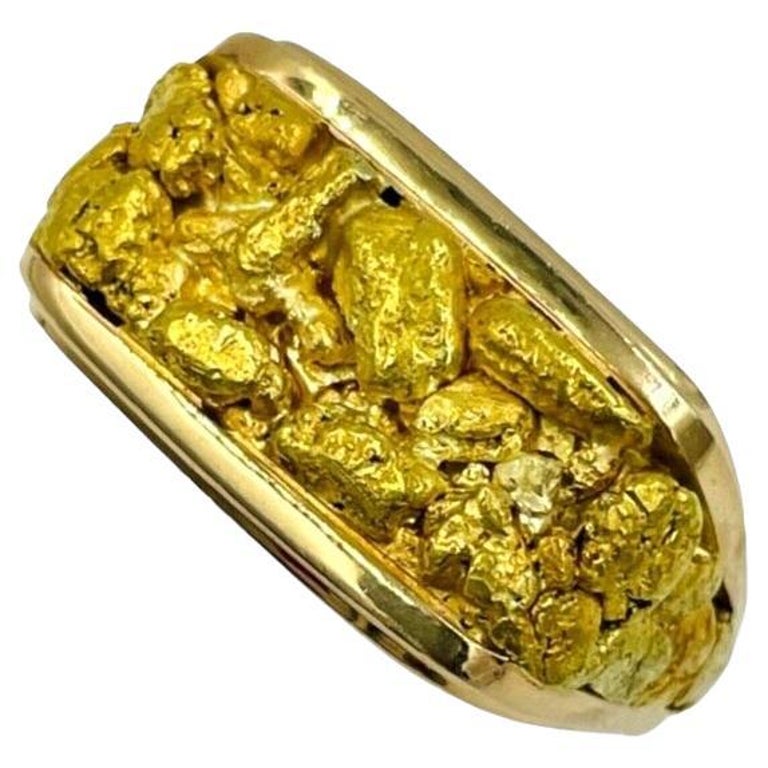 Men’s Gold Nugget Saddle Ring For Sale at 1stDibs