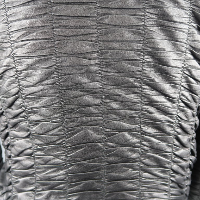 Men's GUCCI SS 2000 by TOM FORD 36 Black Ruched Leather Bomber ...