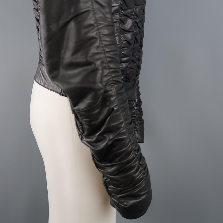 Men's GUCCI SS 2000 by TOM FORD 36 Black Ruched Leather Bomber ...