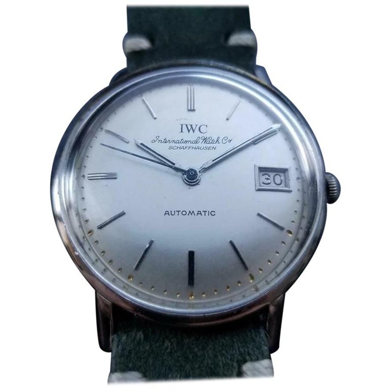 Men's IWC 18 Karat White Gold Date Automatic cal.8541, Swiss Vintage ...