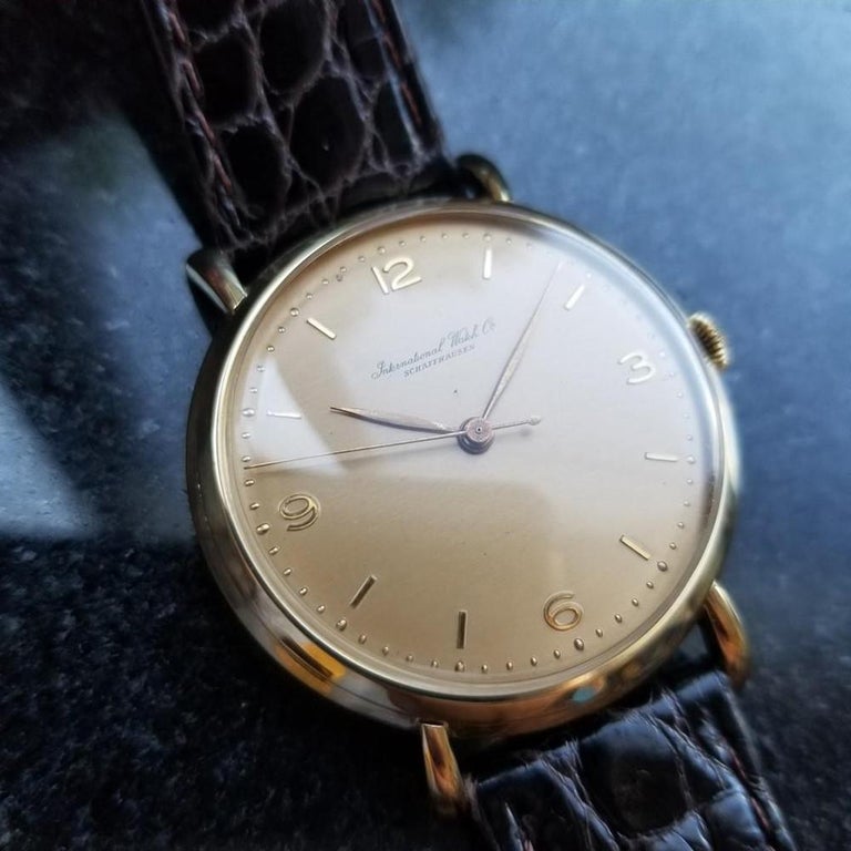 Mens IWC 18k Solid Gold Hand-Wind Dress Watch c1950s Swiss Vintage ...