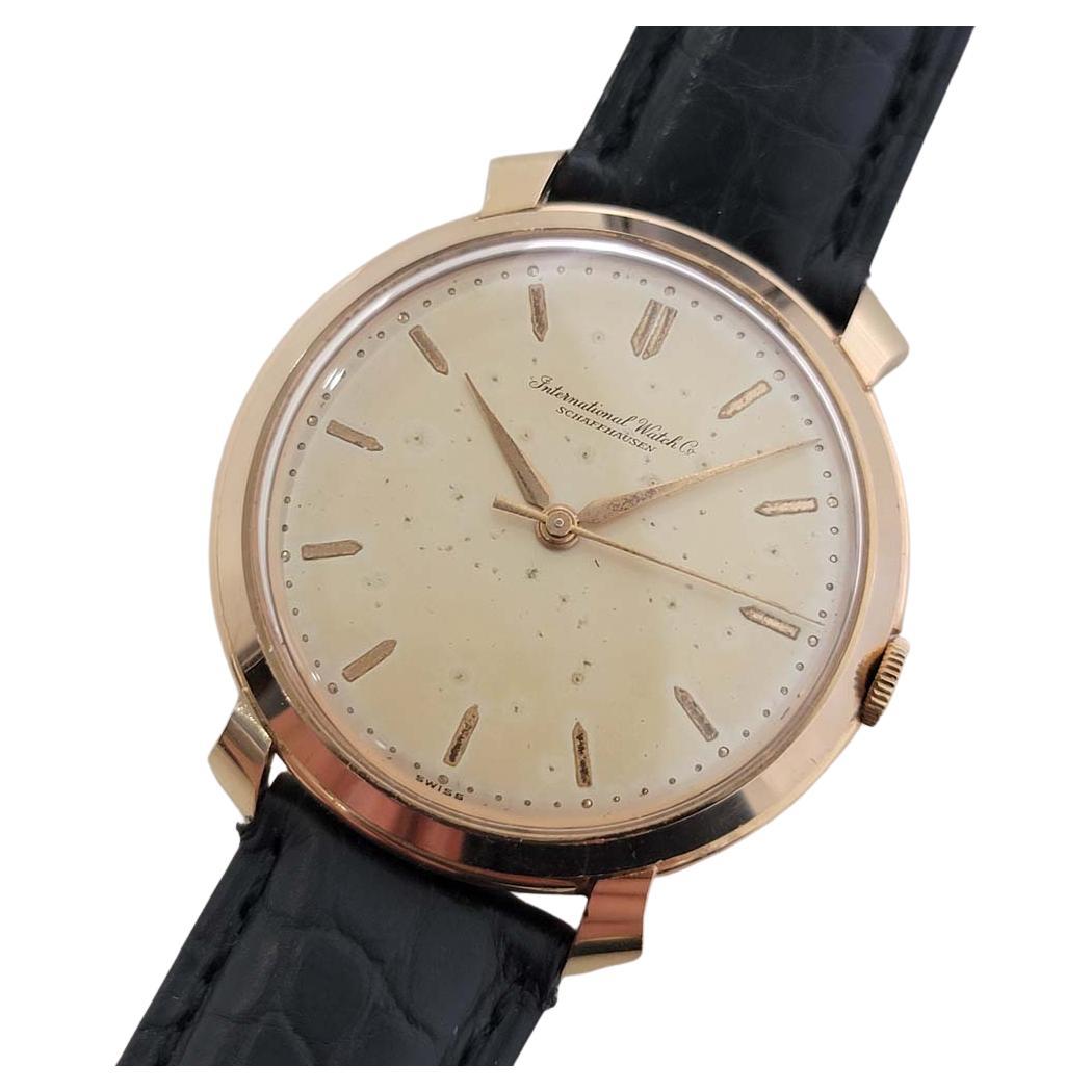 Mens IWC Schaffhausen 18k Rose Gold Manual Watch 1960s Vintage Luxury ...