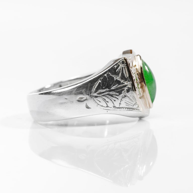 Men's Jade Ring Art Deco Japanese at 1stDibs | japanese mens rings