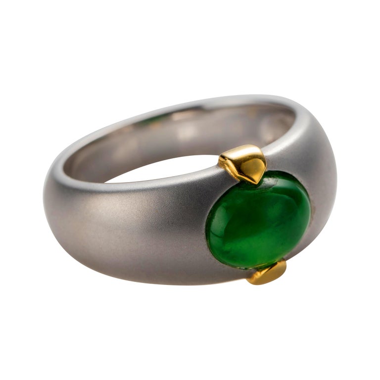 Men's Jade Ring Certified Untreated For Sale at 1stDibs