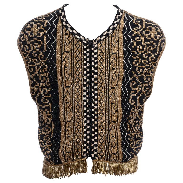Men's Jean Paul Gaultier gold lurex zip-up vest, fw 1985 For Sale at ...