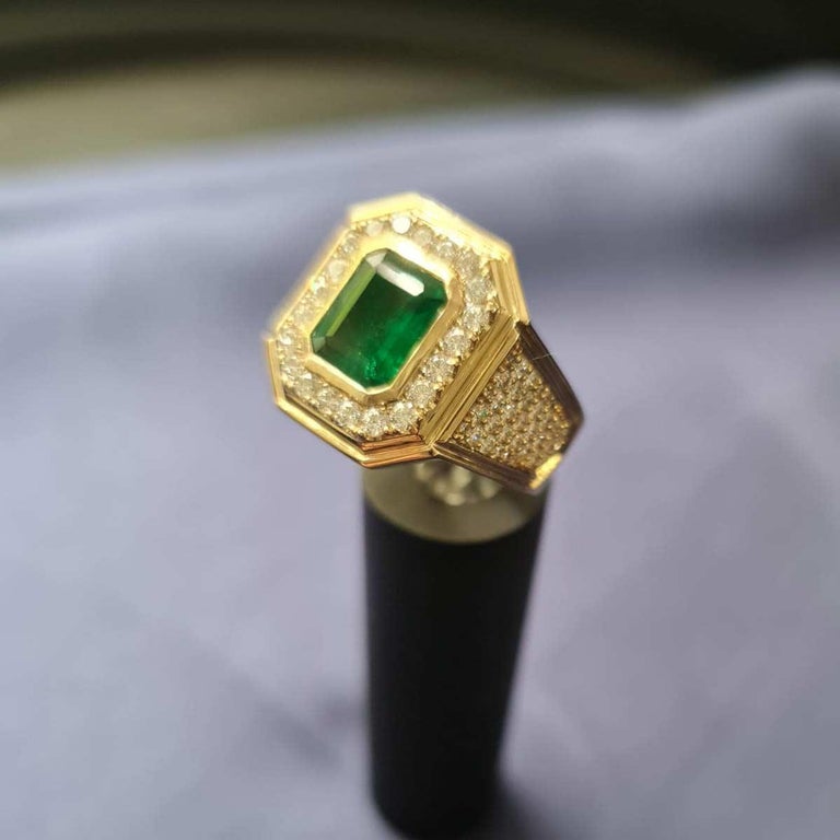 raw emerald ring mens