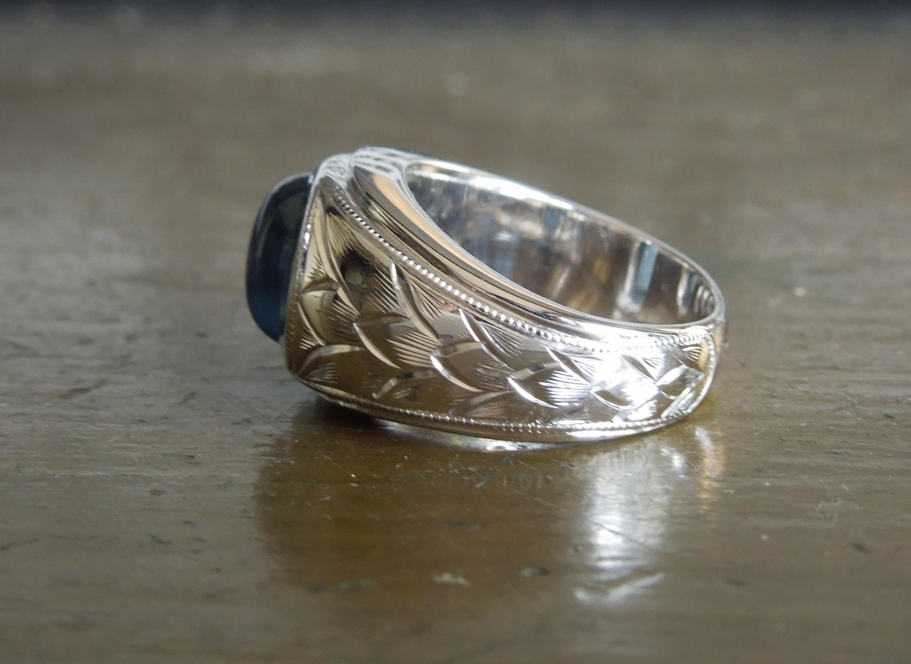 Men's Midcentury Bezel 2 Carat Sapphire Ring For Sale at 1stDibs ...