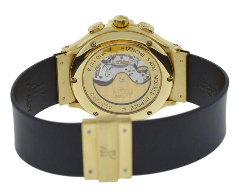 Men’s Midsize Hublot MDM Geneve Classic Chrono 18 Karat Gold Automatic ...