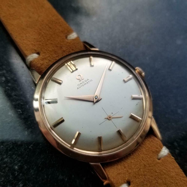 Men's Omega 18 Karat Rose Gold Automatic 2897 Tresor, Swiss Vintage ...