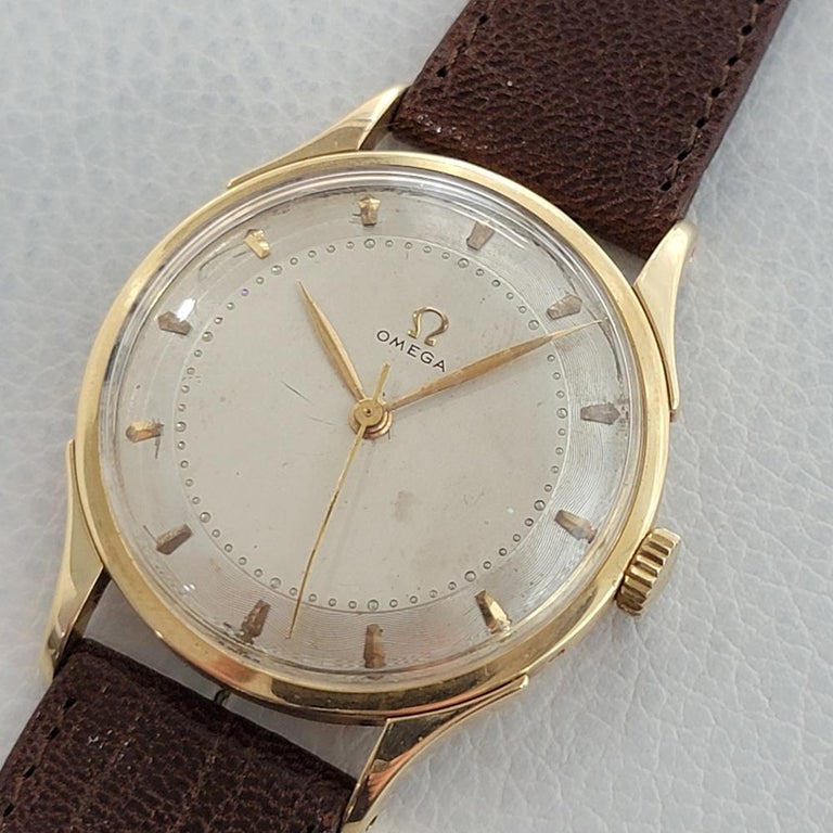 Mens Omega Ref 14191 14k Solid Gold Manual Wind 1940s Vintage Swiss ...