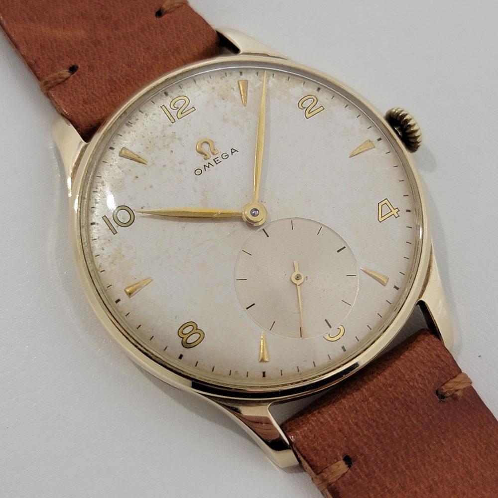 Mens Omega Ref 2181 14k Solid Gold Manual Wind 1940s Vintage RA360 For ...