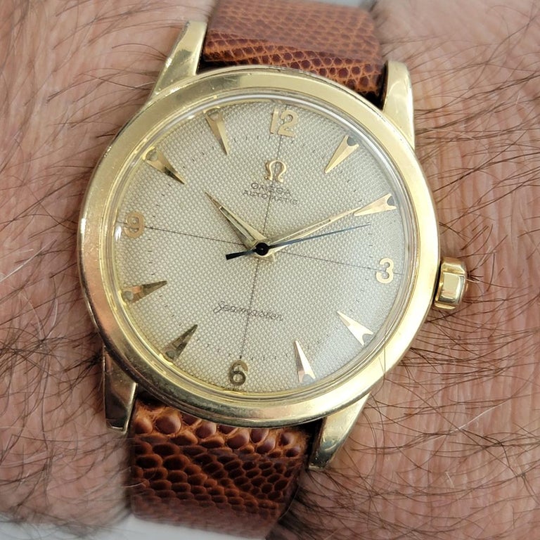 Mens Omega Seamaster 2577 34mm 14K Gold Capped Automatic 1950s All ...