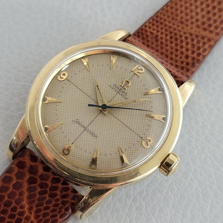 Mens Omega Seamaster 2577 34mm 14K Gold Capped Automatic 1950s All ...
