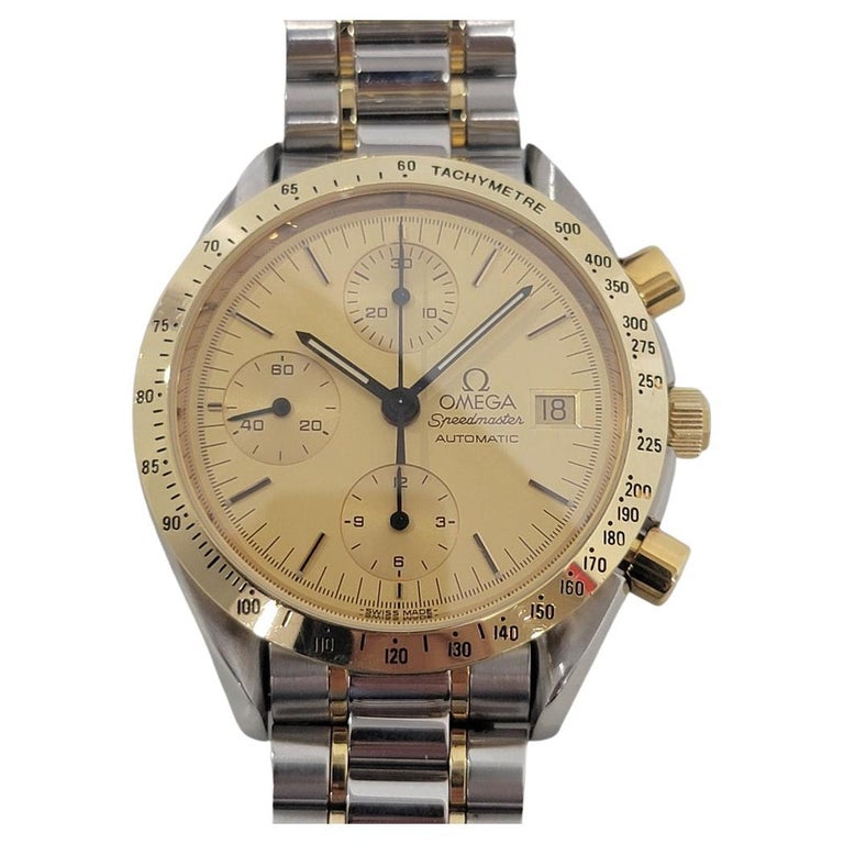 Mens Omega Speedmaster 18k SS Automatic Chronograph w Date NOS 1990s ...