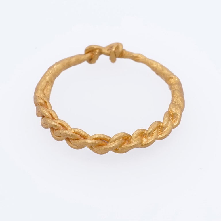 Men's or Women's Rope Ring in 24kt Solid Gold For Sale at 1stDibs